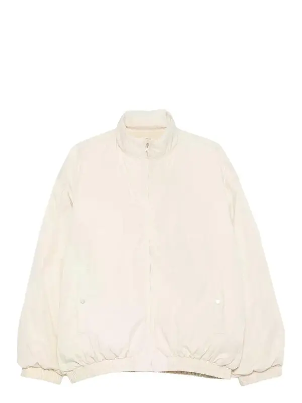 LAMRONS Zip-up High-neck Jacket With Drop Shoulder And Elasticated Details - Neutrals
