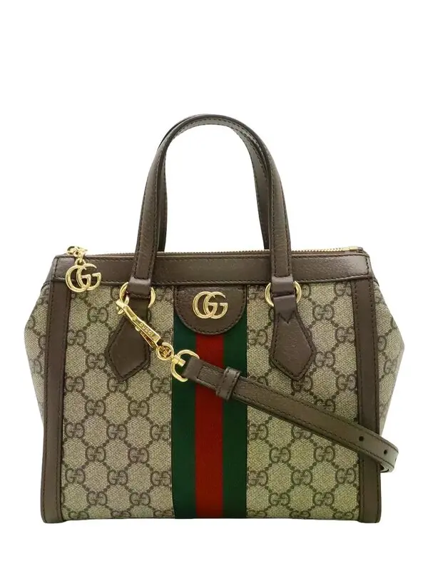 Gucci 2016-2026 Small Gg Supreme Web Ophidia Satchel - Neutrals