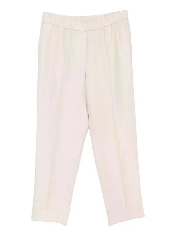 Peserico Elasticated Waistband Pressed-crease Trousers - Neutrals