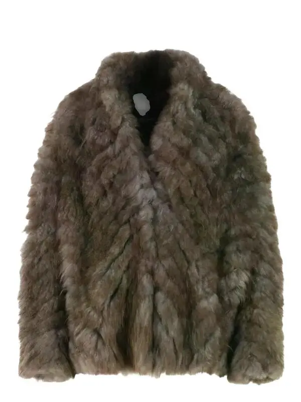 Simonette Ravizza Goat-fur Lapel Jacket - Brown
