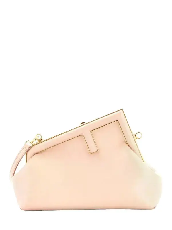 Fendi First Bag Leather Small Clutch Bag - Neutrals
