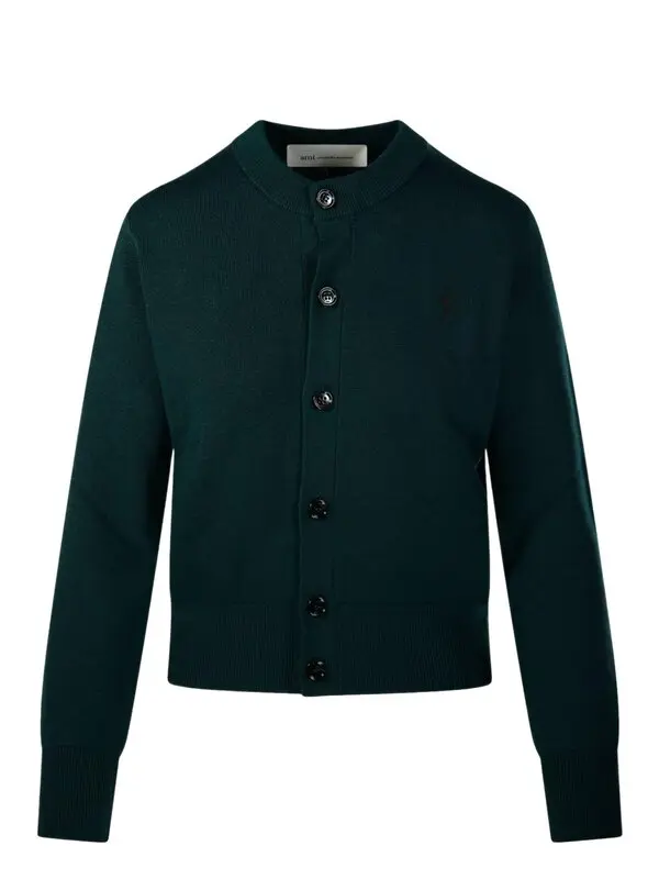 AMI Paris Long-sleeve Cardigan - Green
