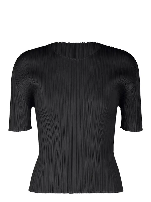 Issey Miyake Ribbed Shortsleeved T-shirt - Black