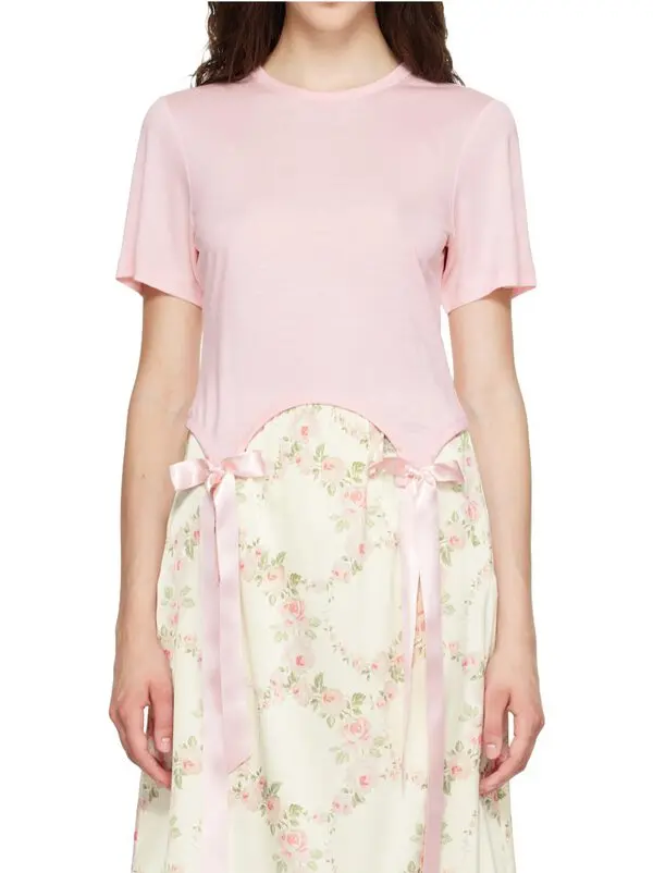 Simone Rocha Bow Tail Easy T-shirt - Soft Pink
