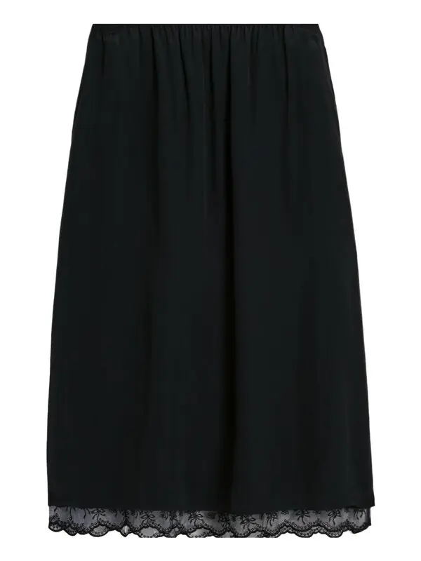 Simone Rocha Lace-trim Midi Skirt - Black