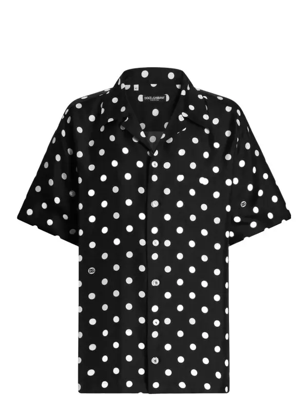 Dolce & Gabbana Polka Dot-print Silk Twill Shirt - Multi-color