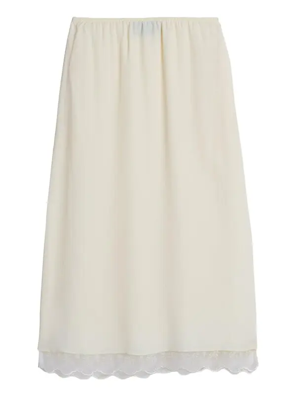 Simone Rocha Lace-trim Midi Skirt - Cream
