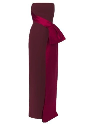 Roland Mouret Draped Crêpe Bustier Gown - Wine Red