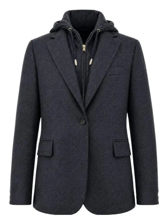 Eleventy Hooded Single-breasted Blazer - Black