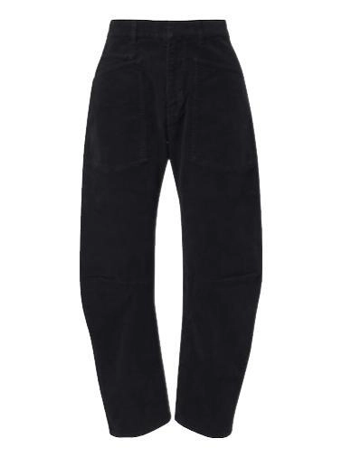 NILI LOTAN Shon Cotton-blend Corduroy Barrel-leg Jeans - Black