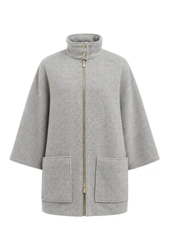 Eleventy Herringbone-pattern Single-breasted Coat - Gray