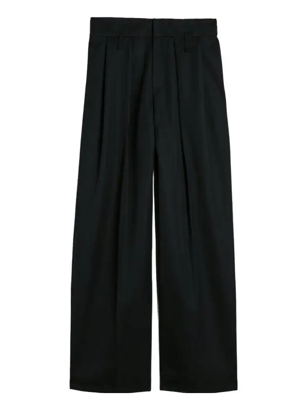 Simone Rocha Wide-leg Pleated Trousers - Black