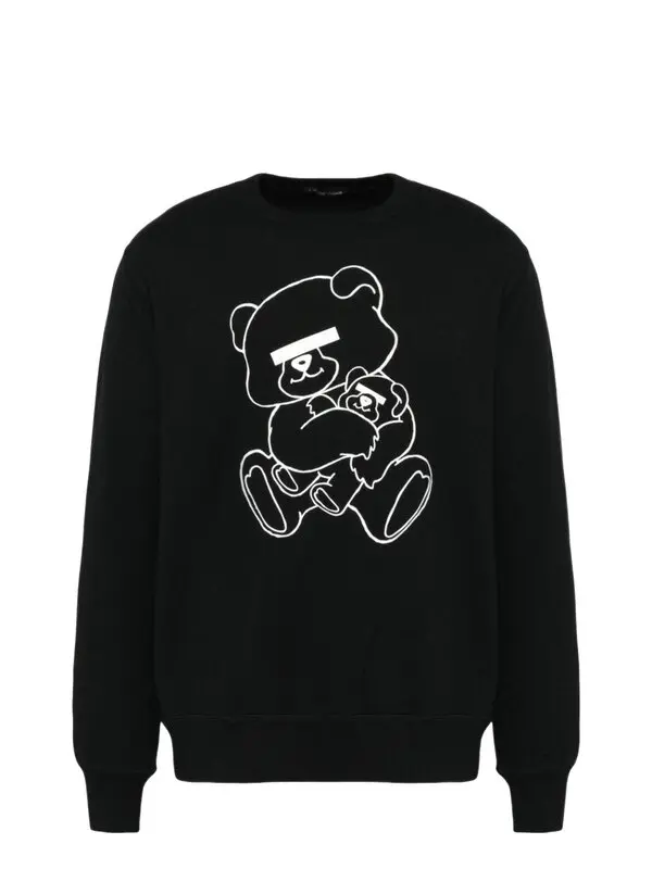 Undercover Teddy Print Crewneck Sweatshirt - Black