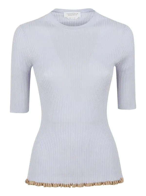 Gabriela Hearst Ribbed Trim Knit Top - No