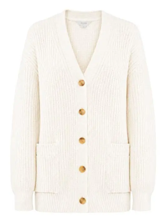 Malo Long-sleeve V-neck Cardigan - White