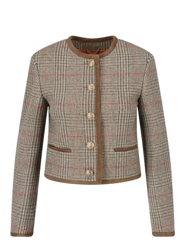 GOLDEN GOOSE Checked Cropped Jacket - No