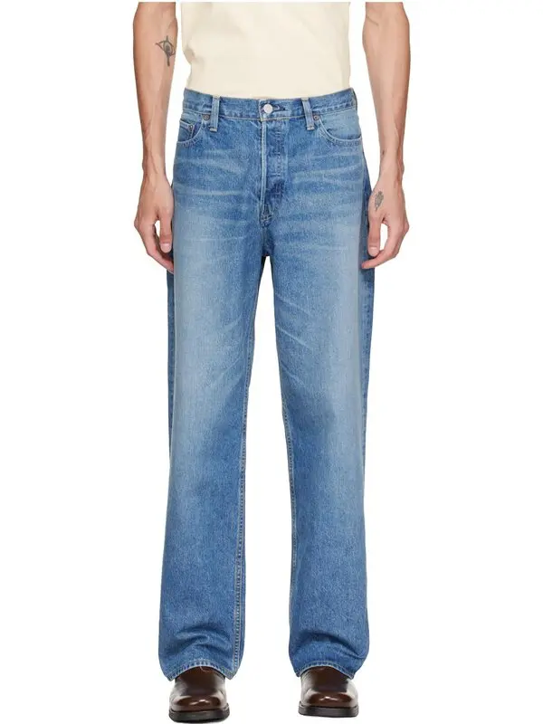 SSSTEIN Faded Straight-leg Jeans - Indigo