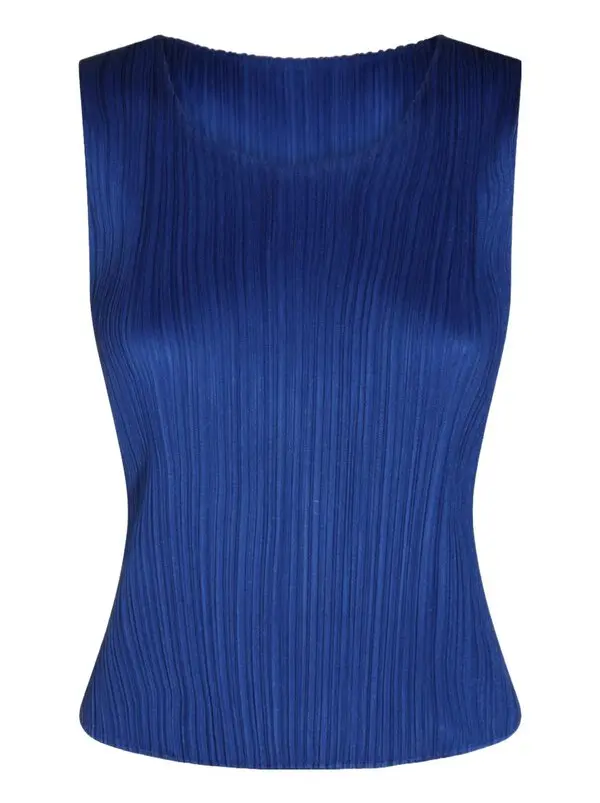 Issey Miyake Sleeveless Pleated Top - Blue