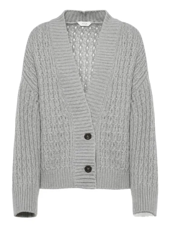 Malo Long-sleeve Single-breasted Cardigan - Gray