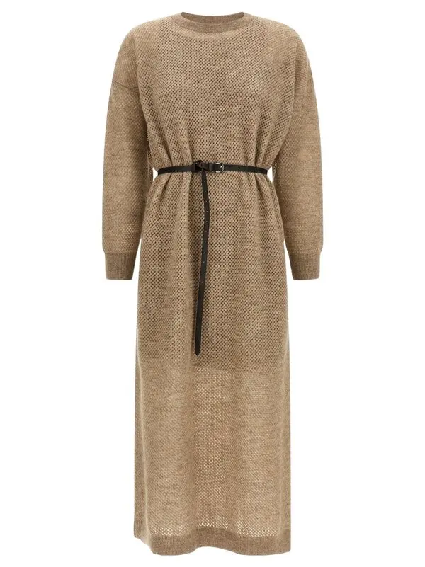 Brunello Cucinelli Sparkling Mesh Midi Dress - No