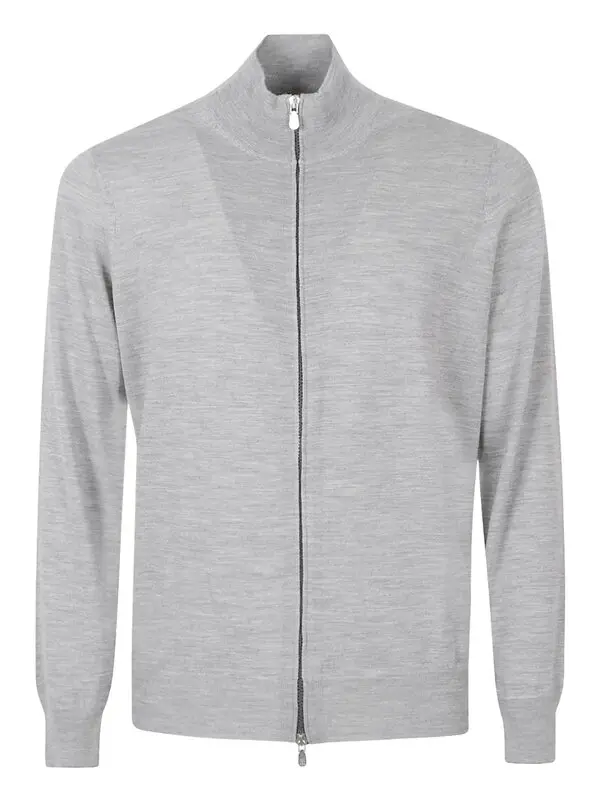 Brunello Cucinelli High-neck Zip-up Cardigan - Gray
