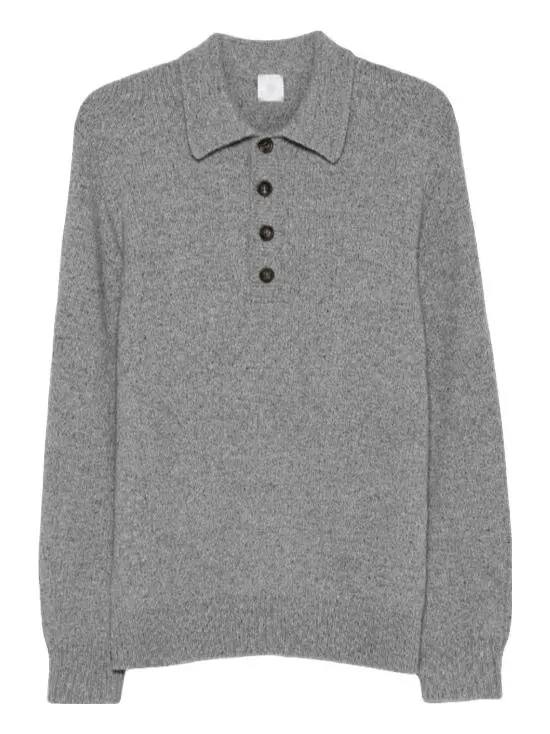Eleventy Long-sleeved Collared Sweater - Gray