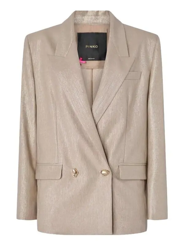 Pinko Double-breasted Tailored Blazer - Light Brown