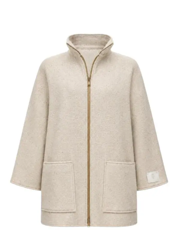 Eleventy Long-sleeved High Neck Coat - Nude