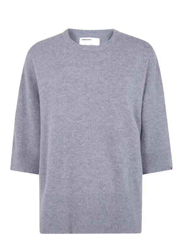 Extreme Cashmere Crewneck Pullover With Ribbed Hem And Cuffs - Gray