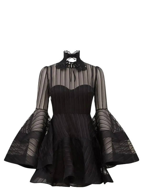 Zimmermann Valiant Lantern Mini Dress - Black