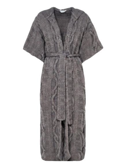Malo Long Tie-front Cardigan - Gray