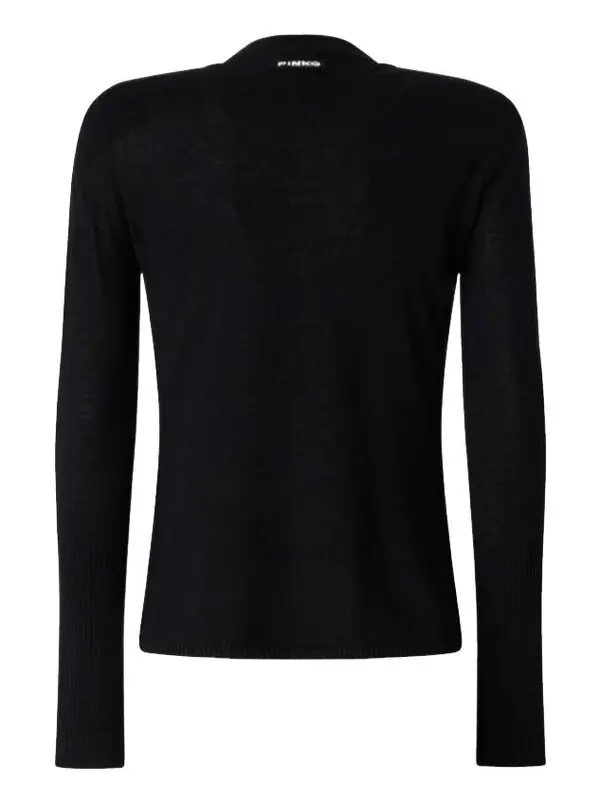 Pinko Wool Ribbed-cuff Sweater - Black
