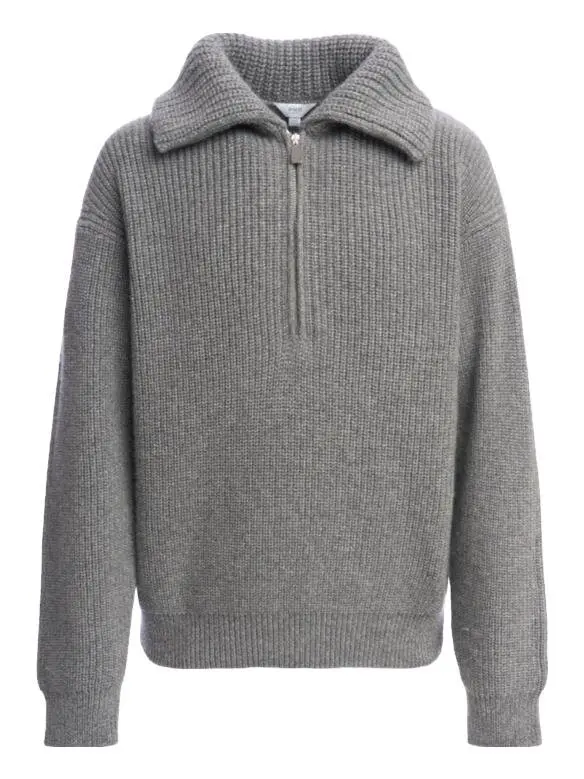 Malo Half-zip Polo Sweater - Platinum
