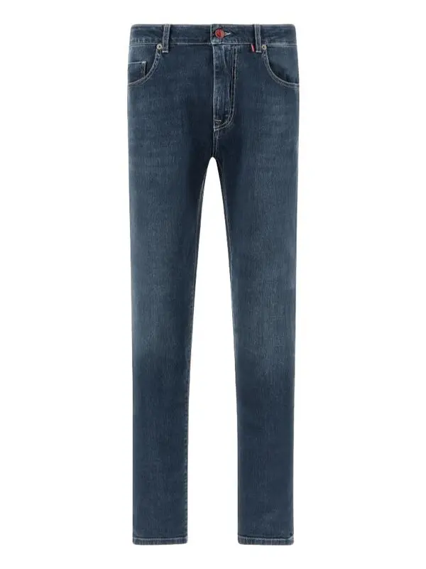 Paul & Shark Rivet Jeans In Giza Cotton - Medium Blue