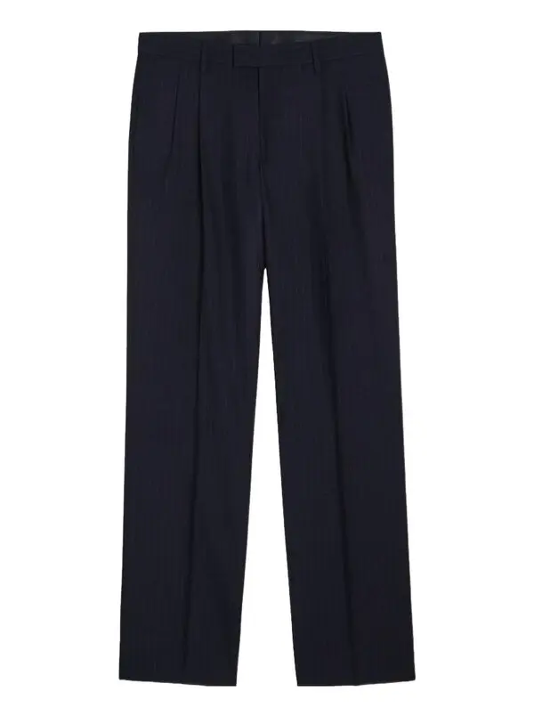 LARDINI Tailored Pinstriped Trousers - Black