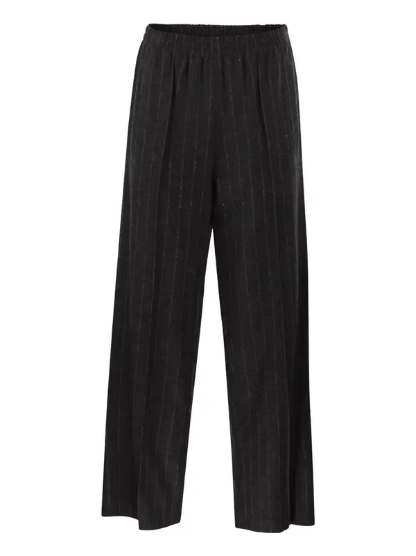 Brunello Cucinelli Sequin Embellished Pinstripe Trousers - Black