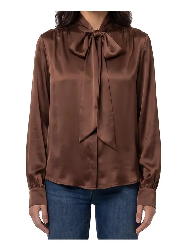 Federica Tosi Silk-blouse Blouse With Bow - Brown