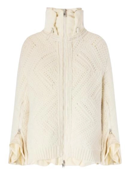 Ermanno Scervino Textured Hooded Knitted Jacket - White
