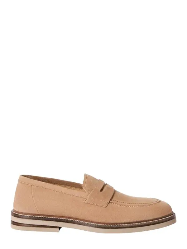 Brunello Cucinelli Penny Slip-on Loafers - Beige