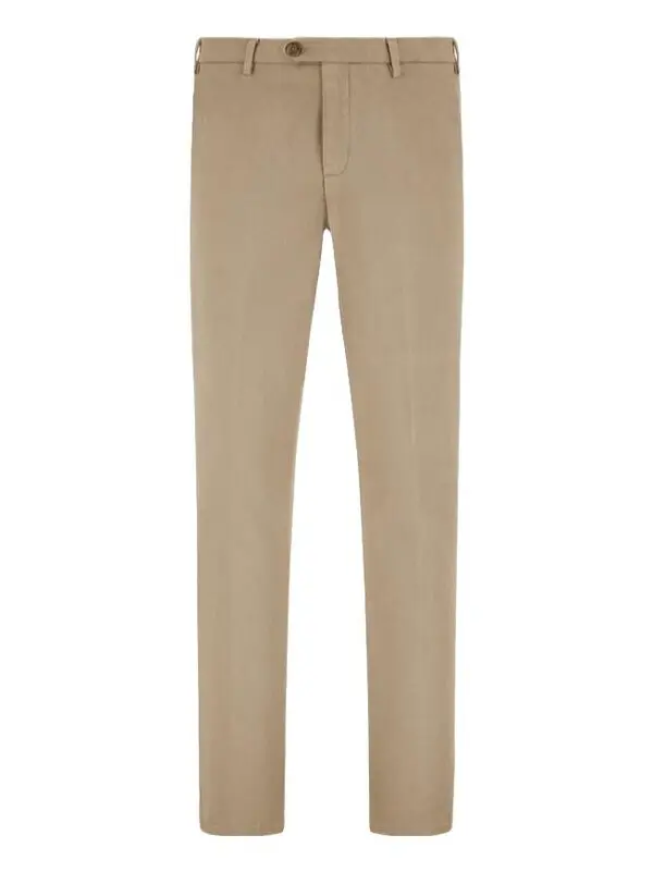 Canali Twill Slim-fit Trousers - Nude