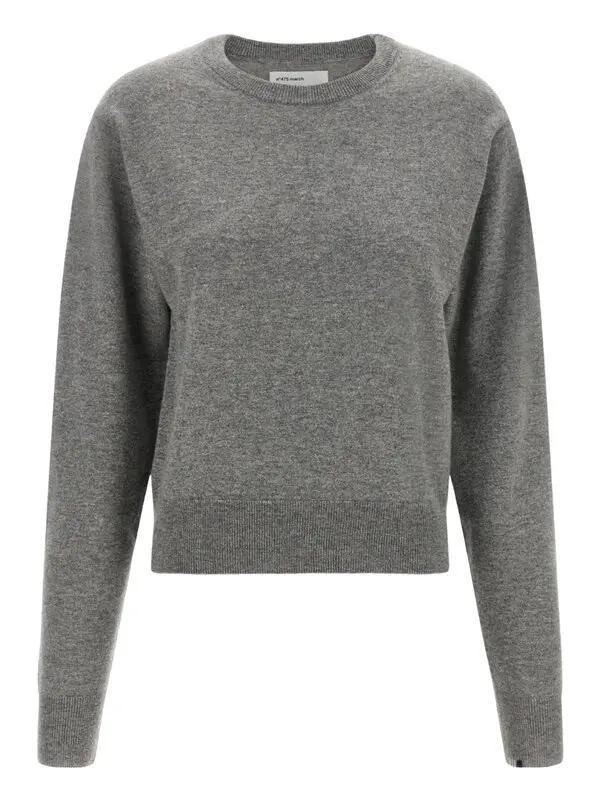 Extreme Cashmere Crew Neck Sweater With Striped Embroidery - Gray