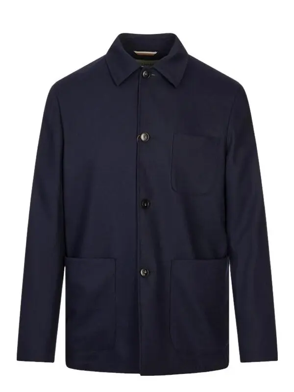 Canali Long Sleeve Button-front Jacket - Black
