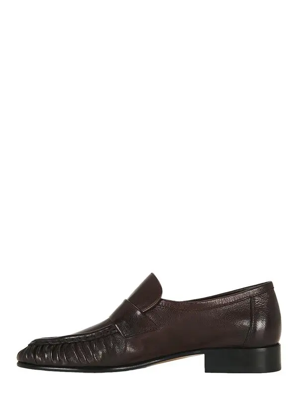 THE ROW Soft Loafer Calfskin Leather - Deep Brown