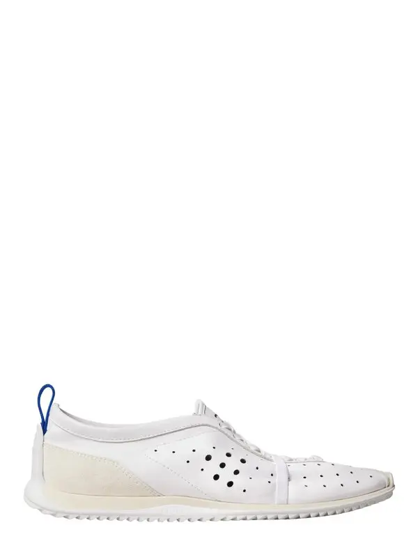Celine Soft Sneaker In Stretch Lambskin And Suede Calfskin - Optical White
