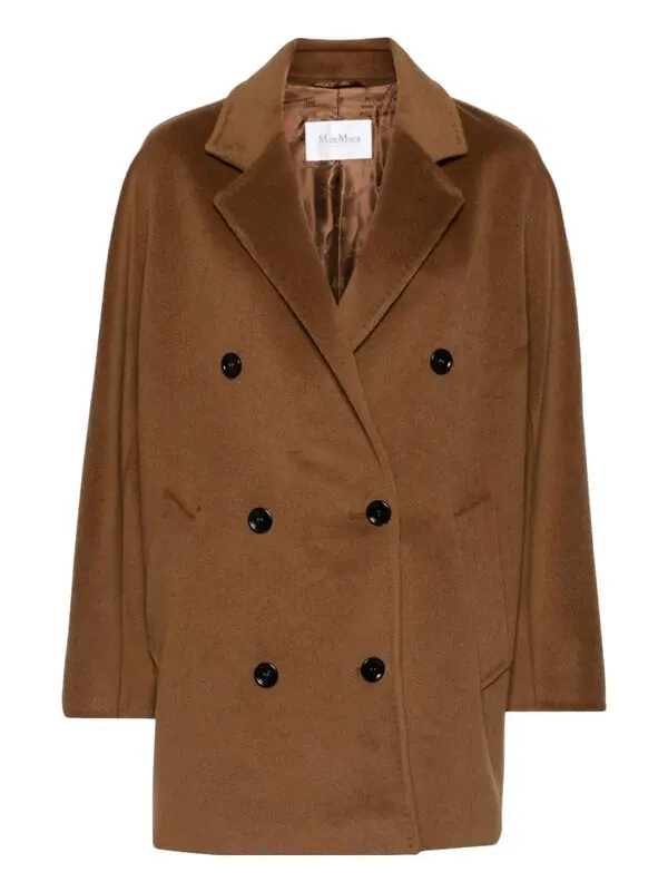 Max Mara Double-breasted Long-sleeved Coat - Brown