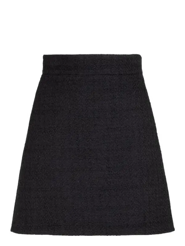 Miu Miu Lace-trim Tweed Skirt - Black