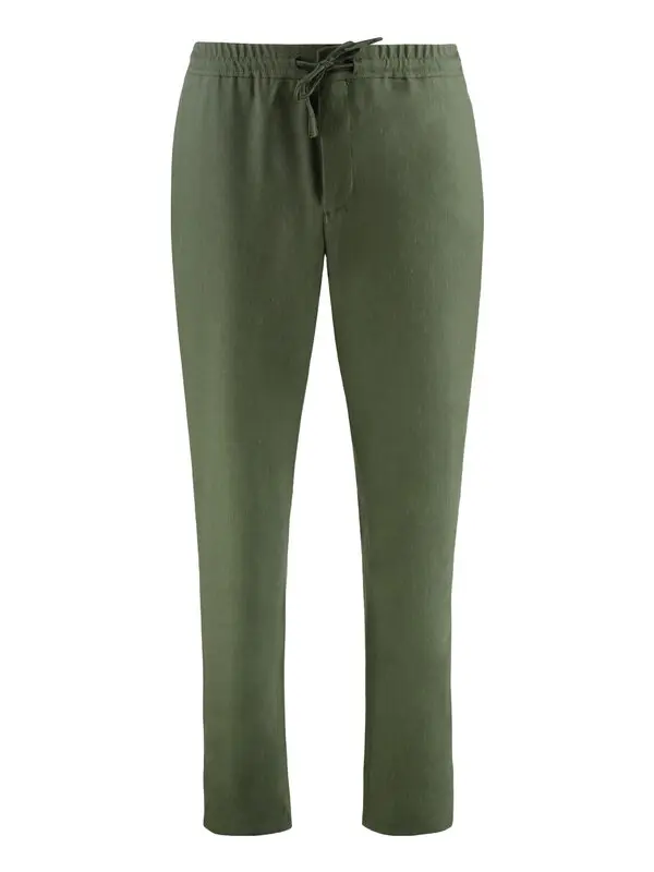 Canali Drawstring Waist Trousers - Green