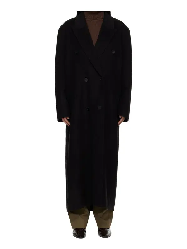 THE FRANKIE SHOP Gaia Double Breasted Coat - Black