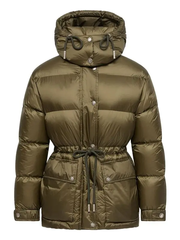 Moncler Sesie Hooded Down Jacket - Olive Green