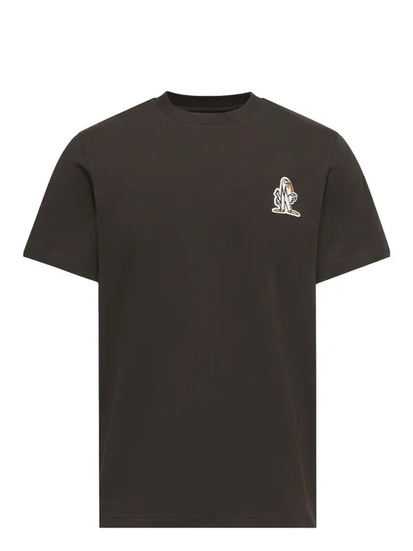 Moncler Logo Cotton T-shirt - Black